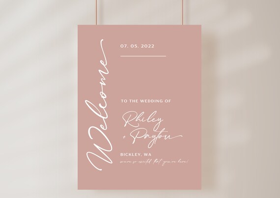 Dusty Rose Wedding Welcome Sign Dusty Pink Welcome Wedding - Etsy