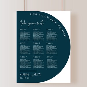 Deep Teal Wedding Seating Chart | Seating Chart Teal | Arch Seating ...