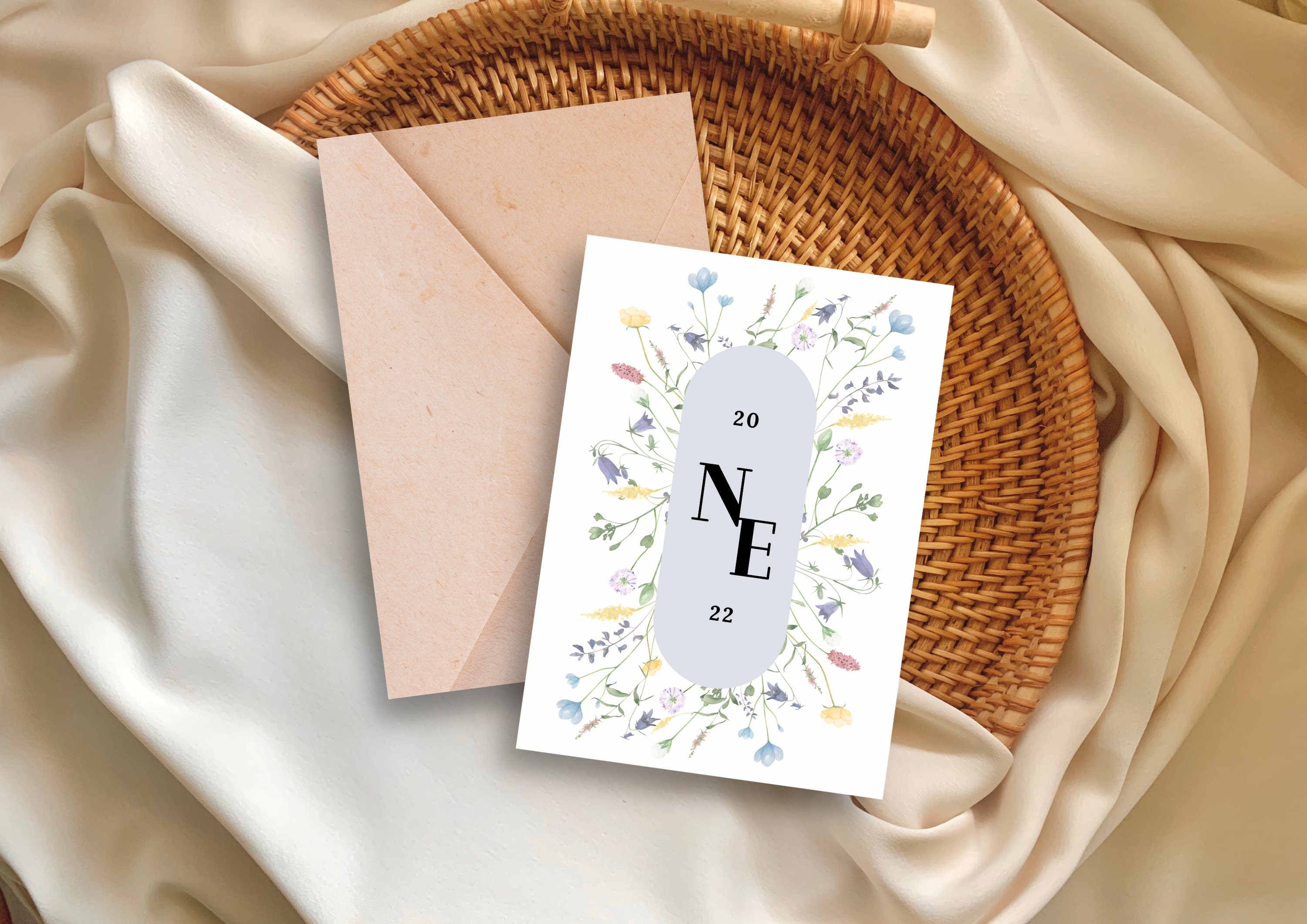 Wildflower Wedding Invitation Template | Floral Spring Invite | Summer ...