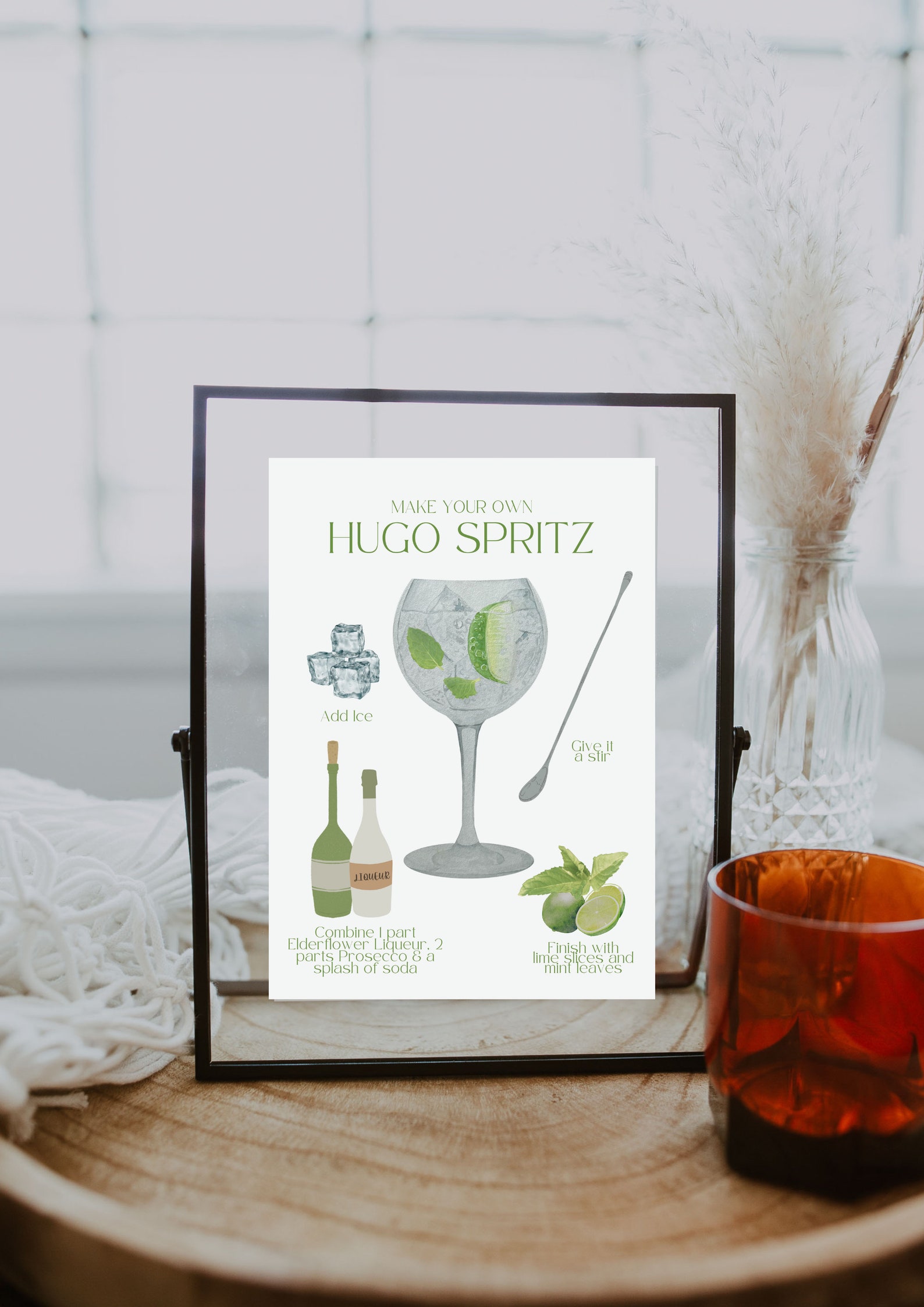 Hugo Spritz Bar Sign | Make Your Own Cocktail | Hugo Spritz Recipe ...