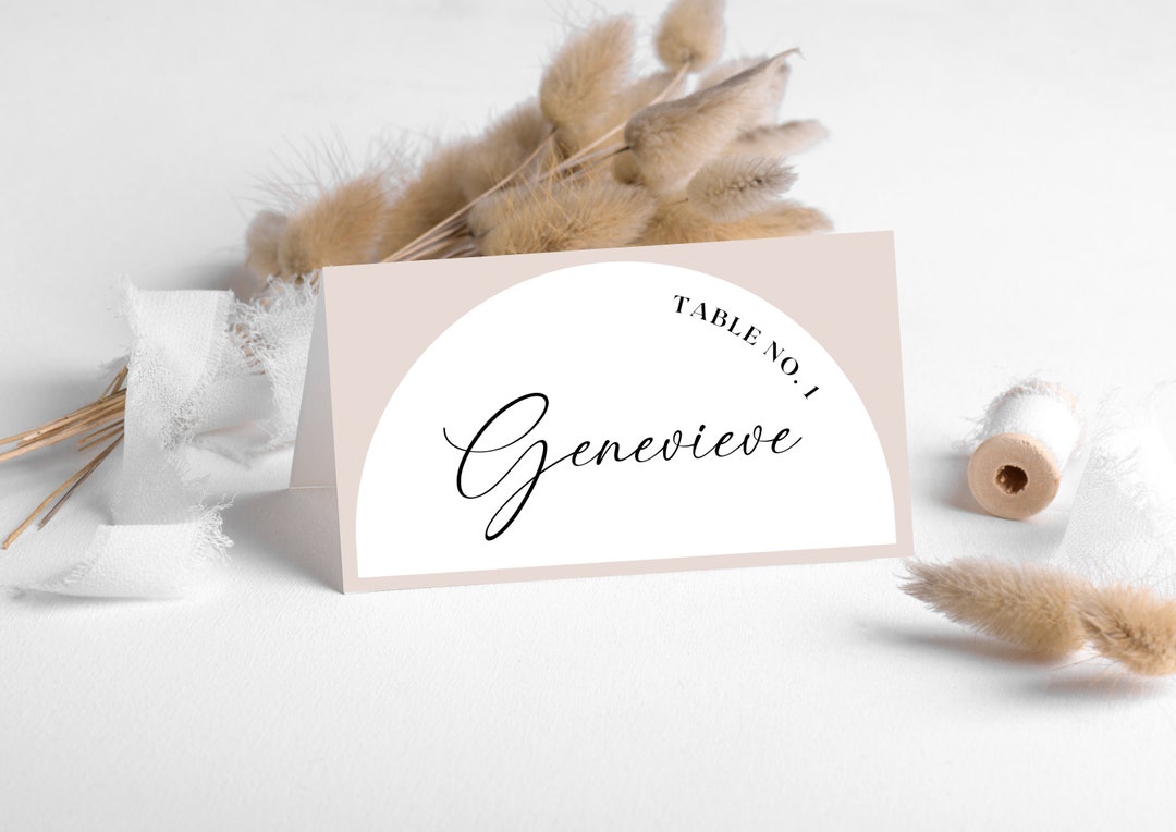Arch Place Cards | Boho Place Cards Template | Arched Minimalist ...