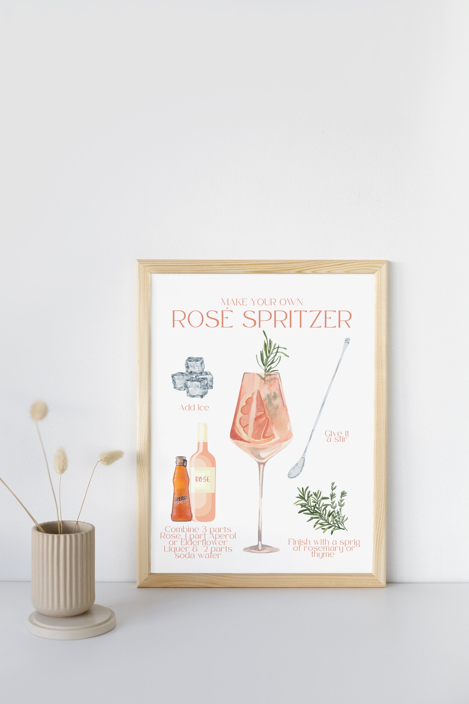Rosé Spritzer Bar Sign | Make Your Own Cocktail | Rosé Spritzer Recipe ...