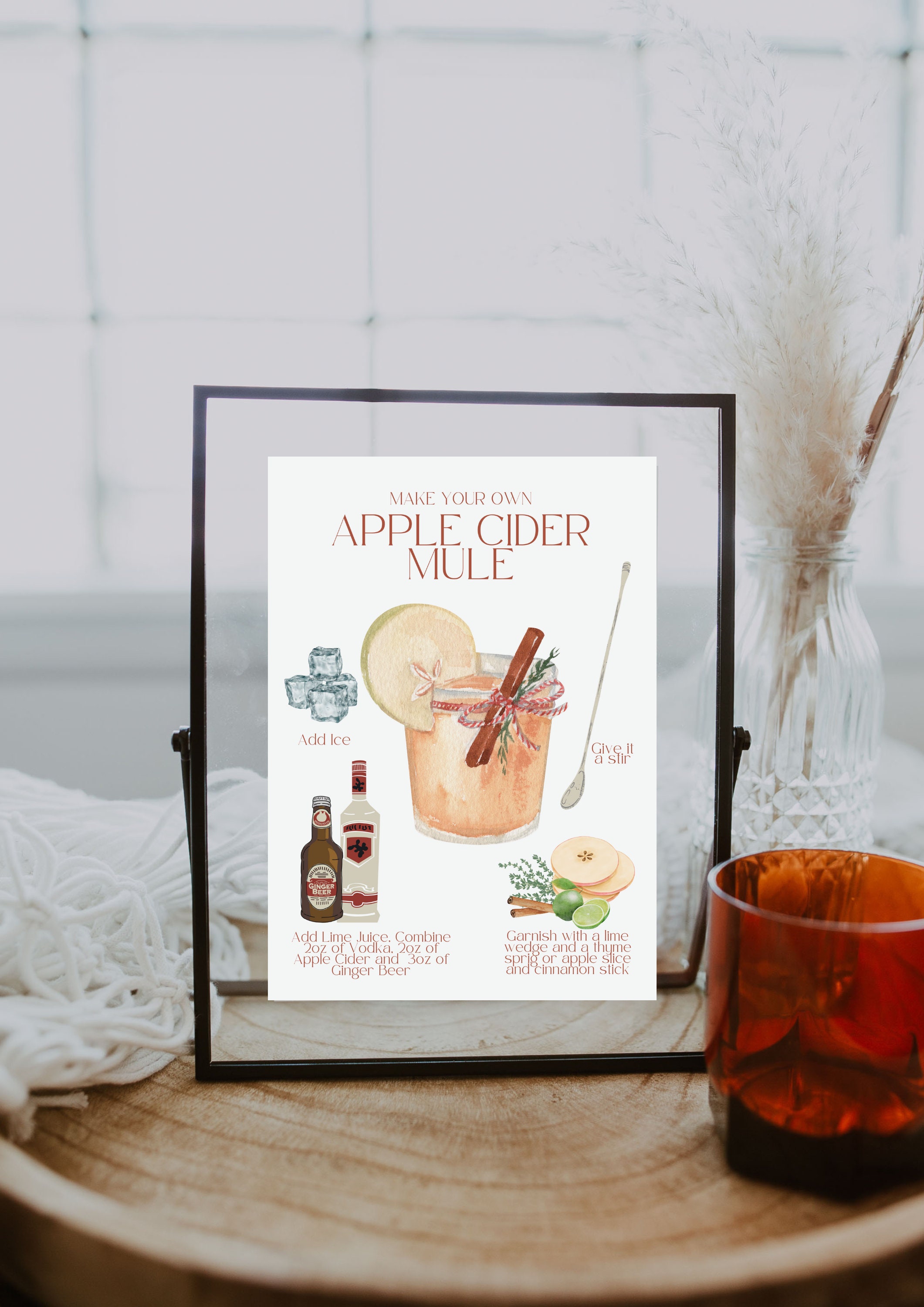 Apple Cider Mule Bar Sign Make Your Own Cocktail Apple Cider Mule ...