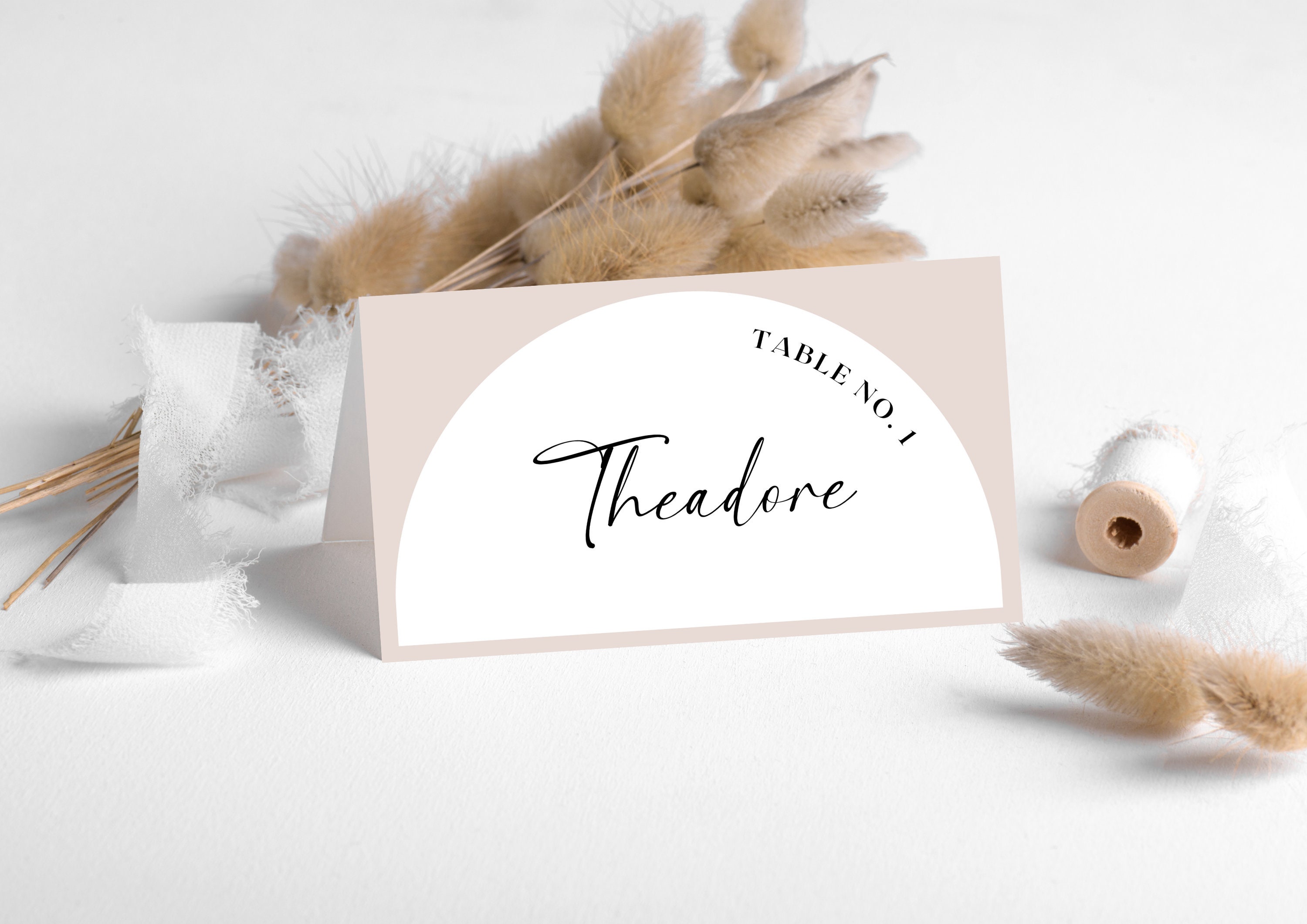 Arch Place Cards Boho Place Cards Template Arched Minimalist Wedding ...