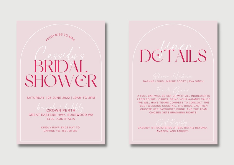 Bridal Shower Invitation Pink Miss to Mrs Invitation - Etsy