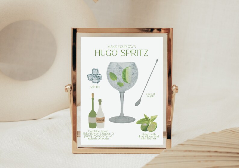 Hugo Spritz Bar Sign Make Your Own Cocktail Hugo Spritz - Etsy Australia