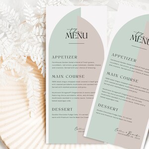 Half Arched Menu Template | Editable Pastel Wedding Menu | Half Arch ...