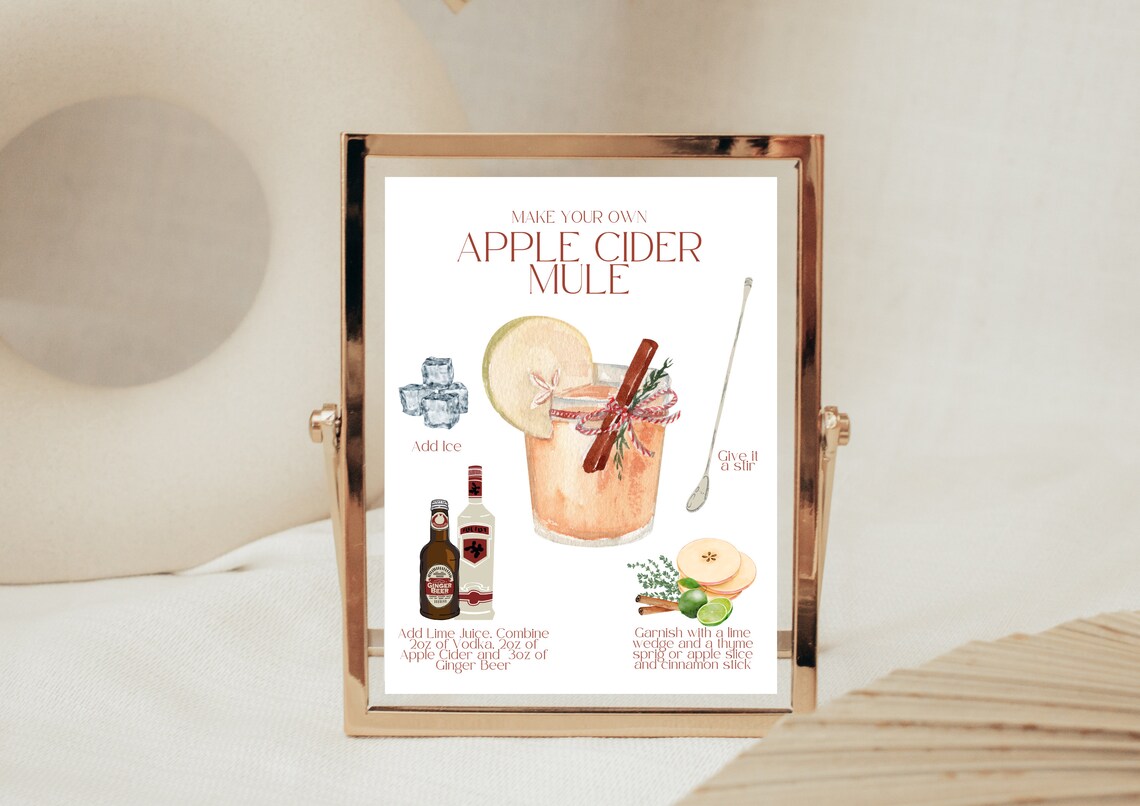 Apple Cider Mule Bar Sign | Make Your Own Cocktail | Apple Cider Mule ...
