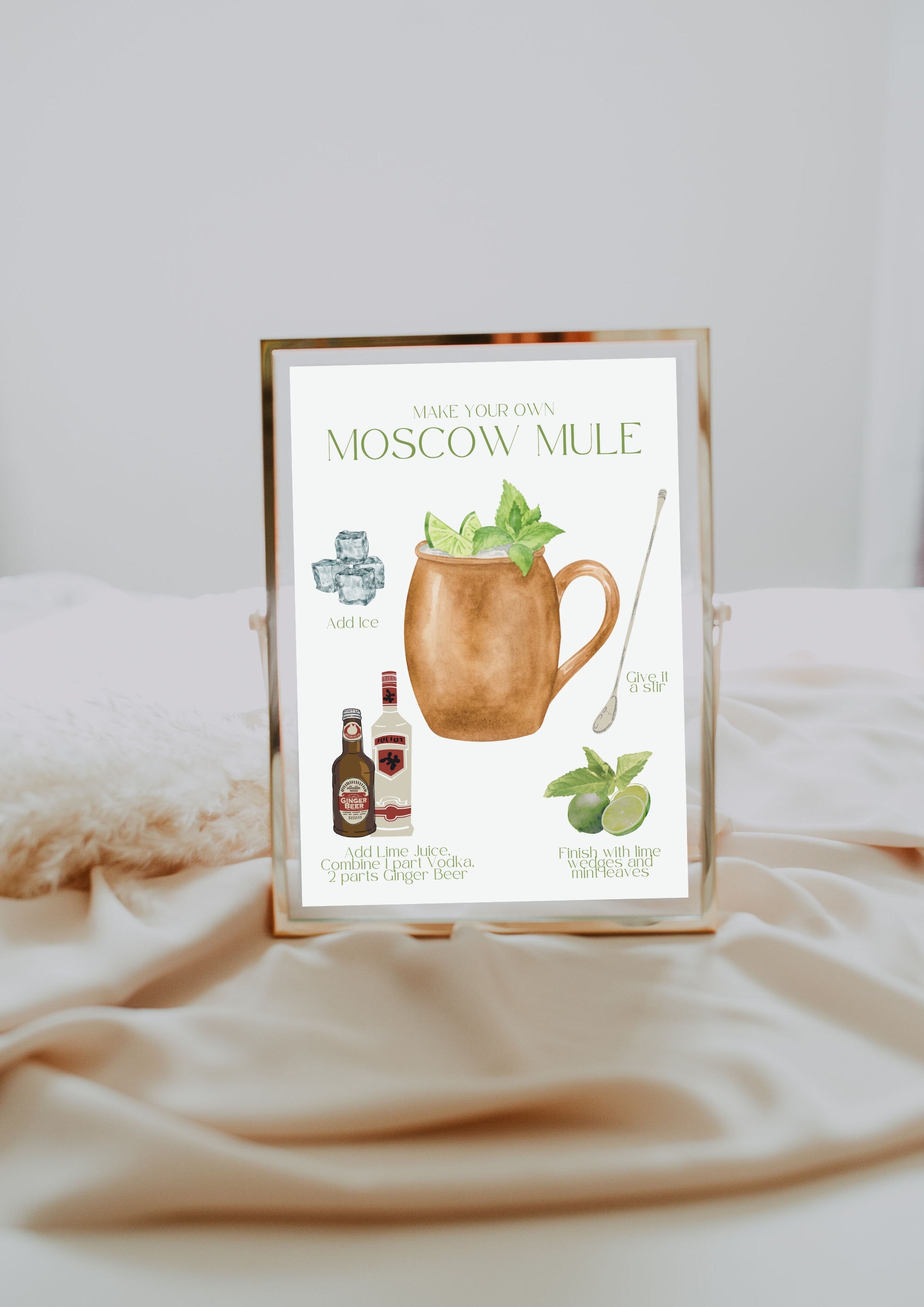 Moscow Mule Bar Sign | Make Your Own Cocktail | Moscow Mule Recipe ...