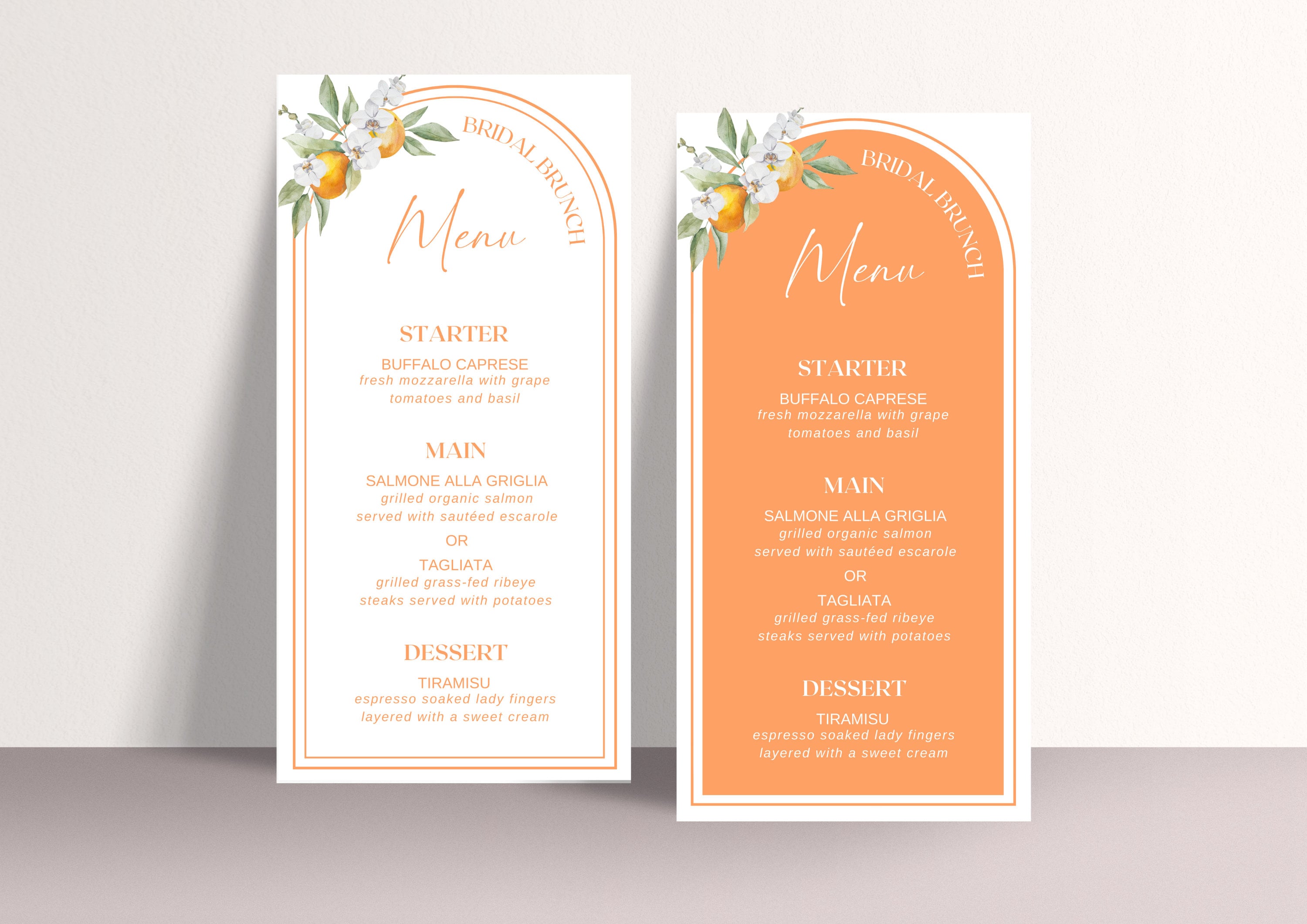 Vibrant Summer Bridal Brunch Menu Bridal Shower Brunch Menu - Etsy