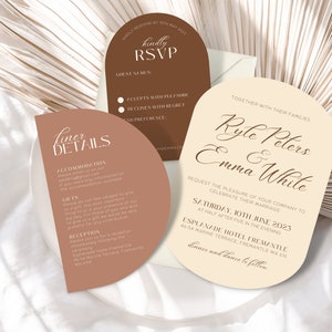 Earth Tones Wedding Invitation Suite | Arch Wedding Stationary | Die ...