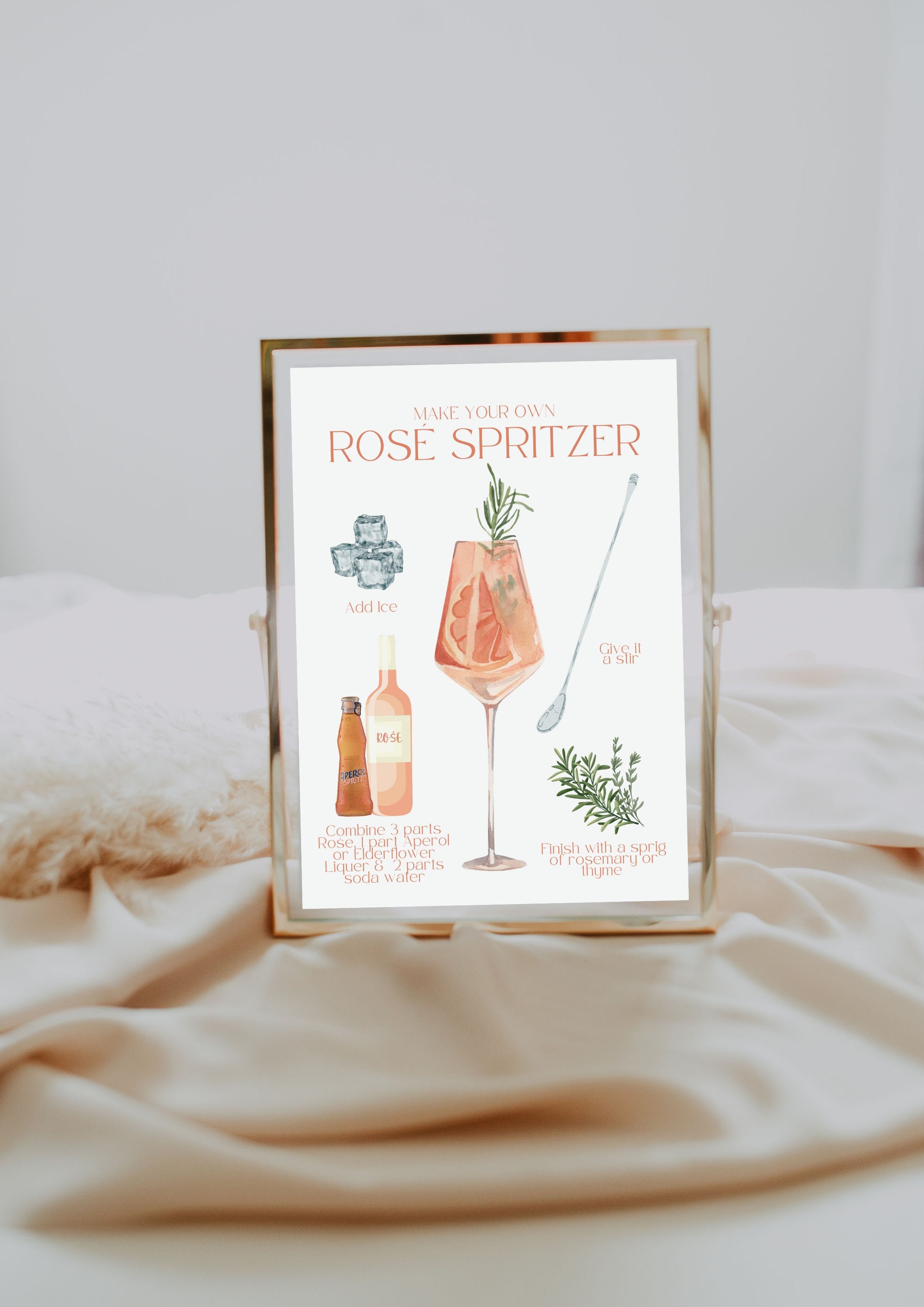 Rosé Spritzer Bar Sign | Make Your Own Cocktail | Rosé Spritzer Recipe ...
