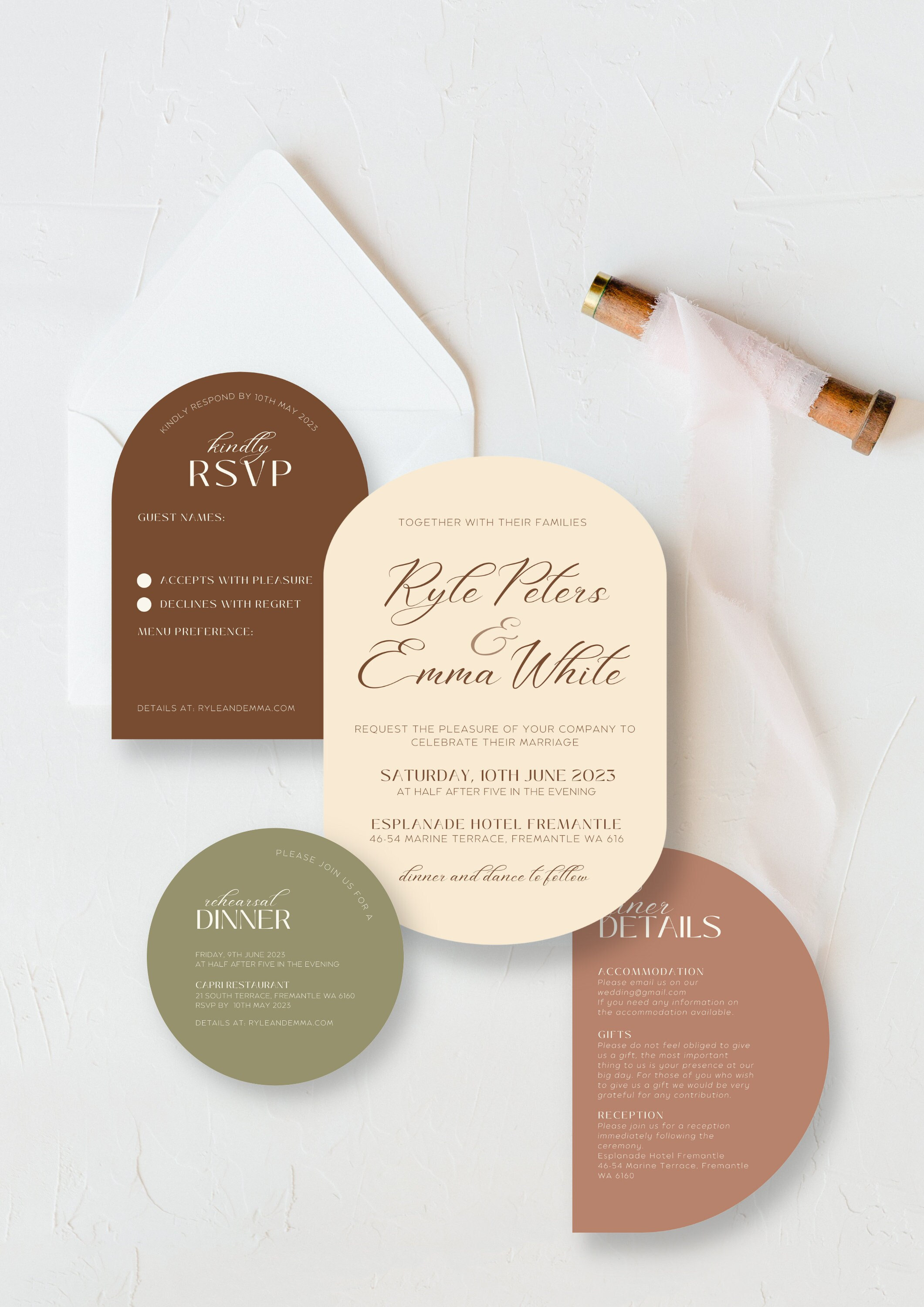 Earth Tones Wedding Invitation Suite Arch Wedding Stationary - Etsy ...