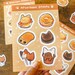 Cute Cat Café Snacks Sticker Sheet - Etsy