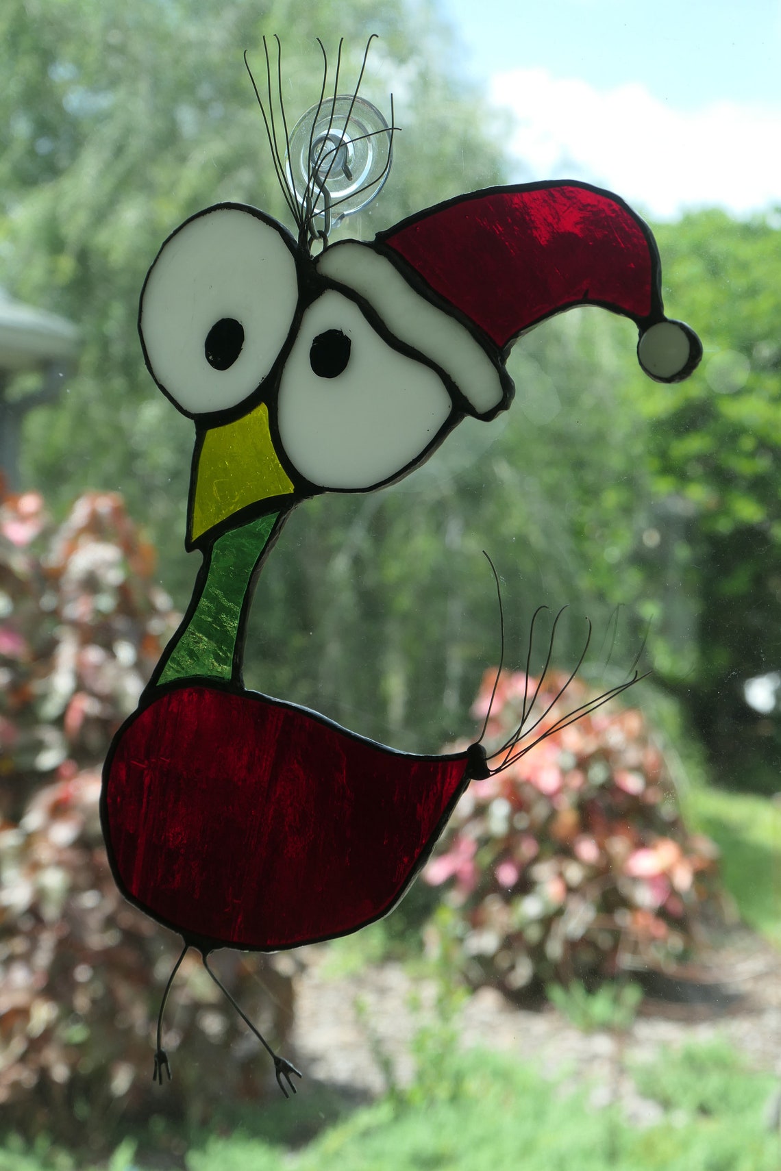 Darling Crazy Eyed Looney Santa Bird Suncatcher - Etsy