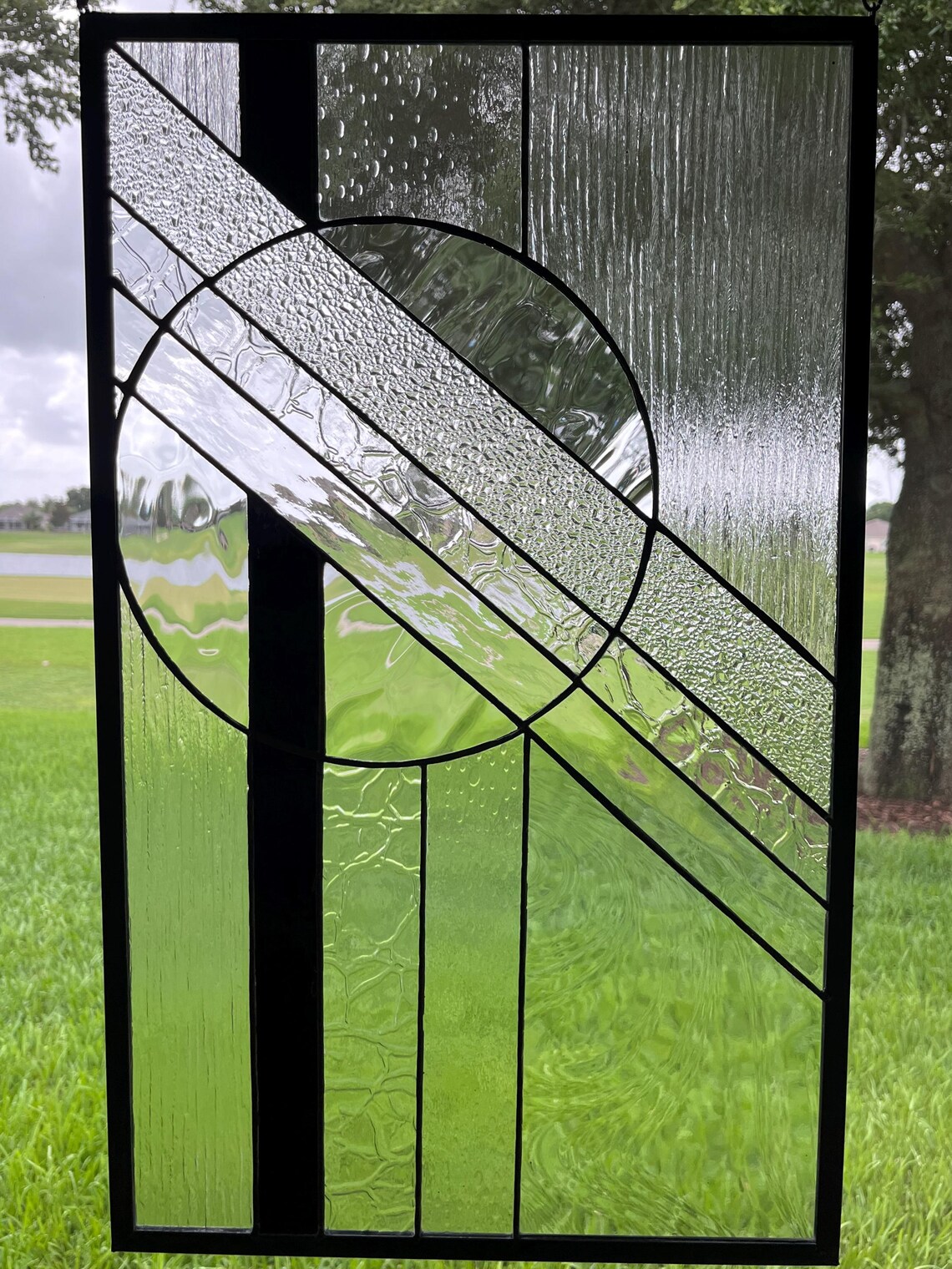 Contemporary Textured Glass in a Unique Design and Accented With a ...