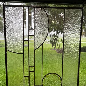 Contemporary Textured and Beveled Glass Window Panel - Etsy