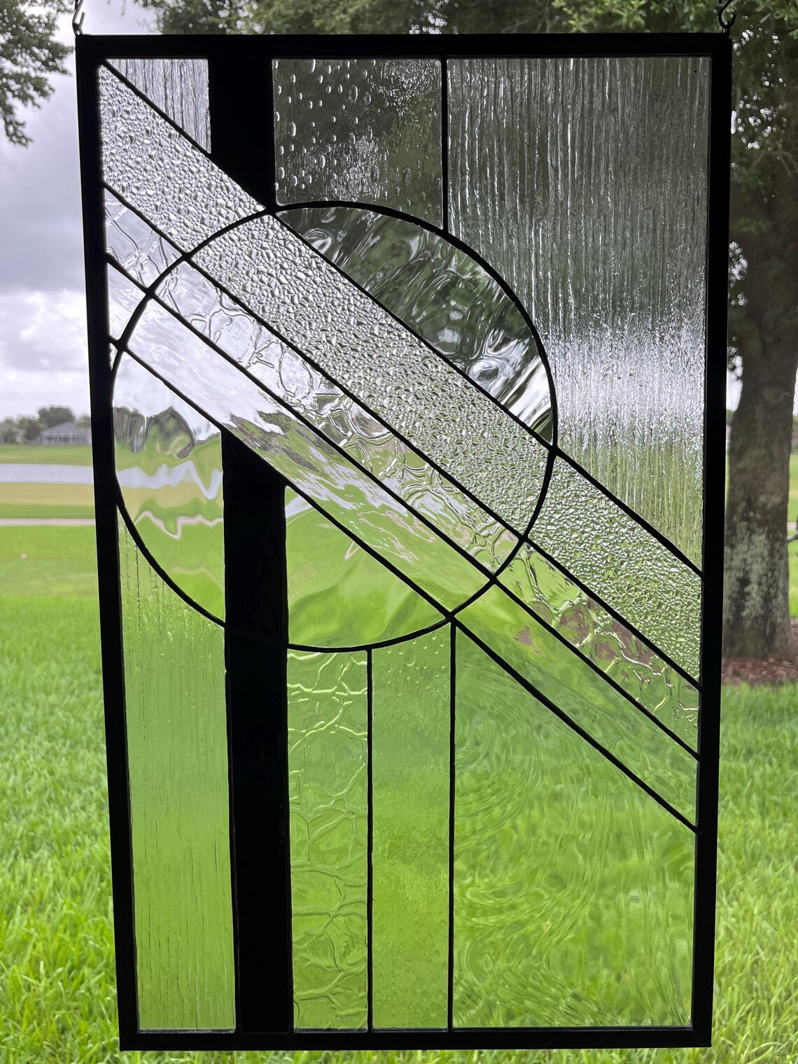 Contemporary Textured Glass in a Unique Design and Accented With a ...