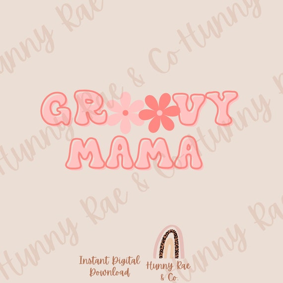 Two Groovy/groovy Mama Matching PNG Sublimation Download - Etsy