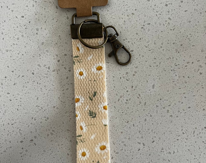 Daisy Custom Canvas Wrist Keychain Lanyard Custom Lanyard Key Fob ...