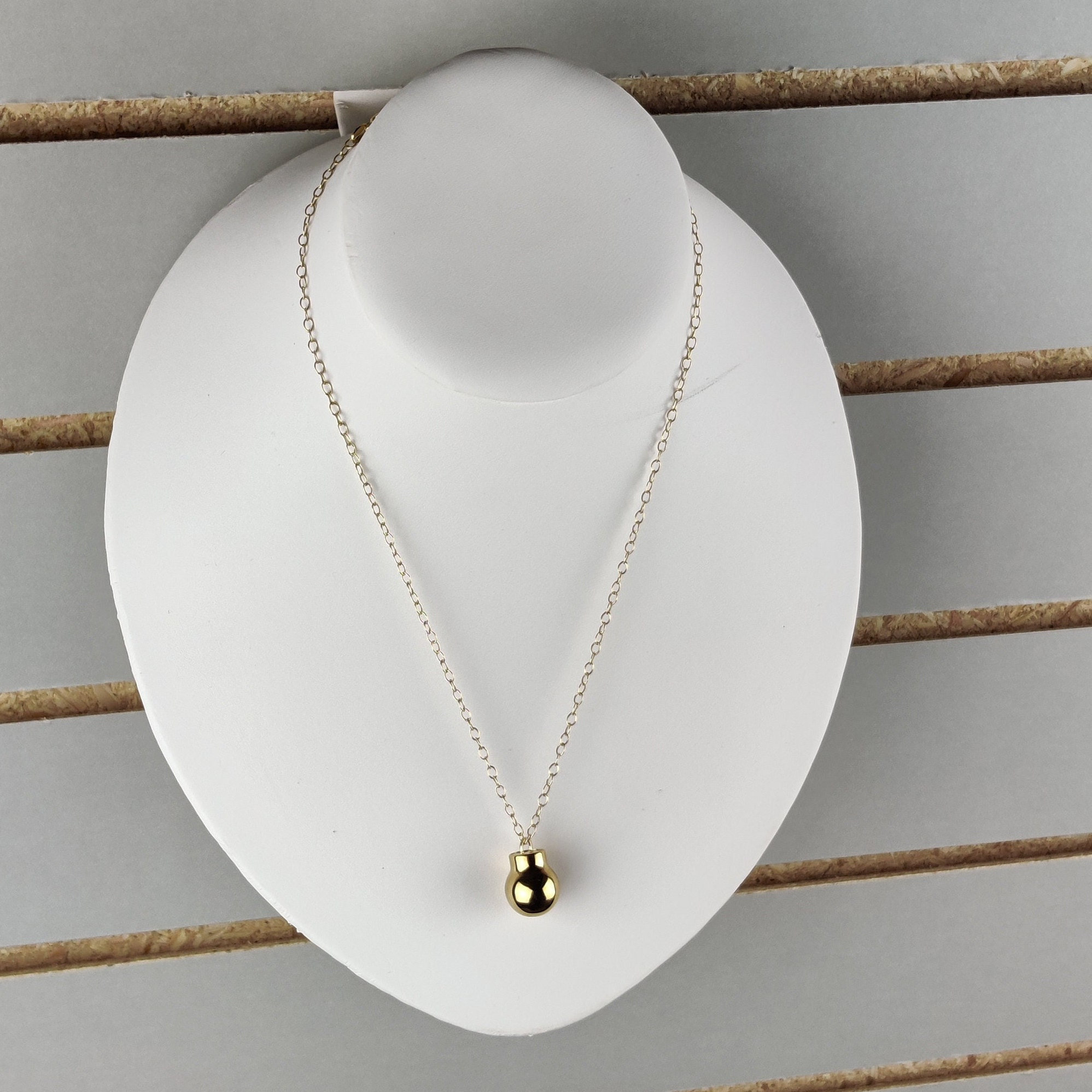Nitro Pill Pendant Necklace, Polished 14K Gold Plated Brass, Waterproof ...