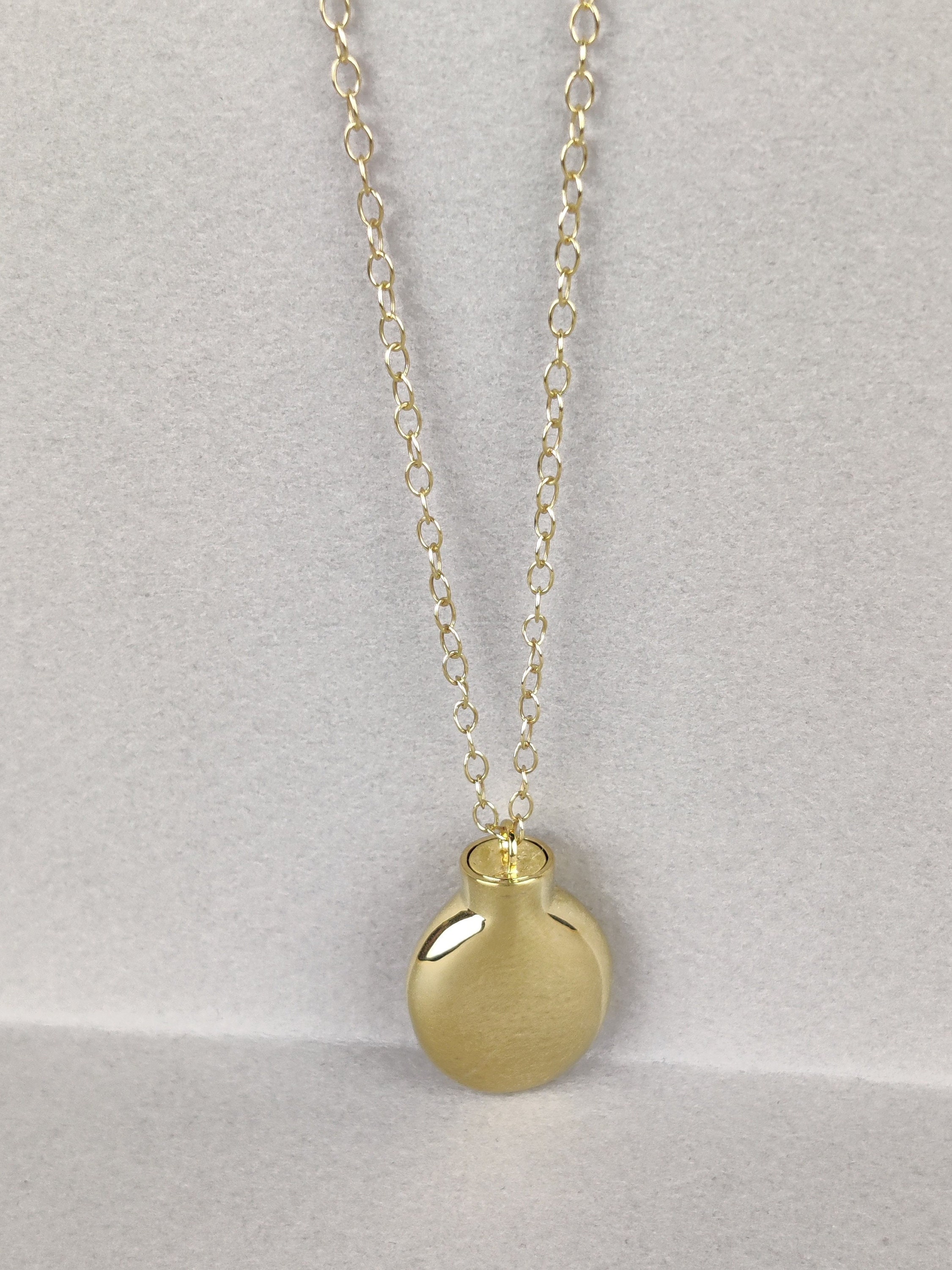 Nitro Pill Pendant Necklace, Polished 14K Gold Plated Brass, Waterproof ...
