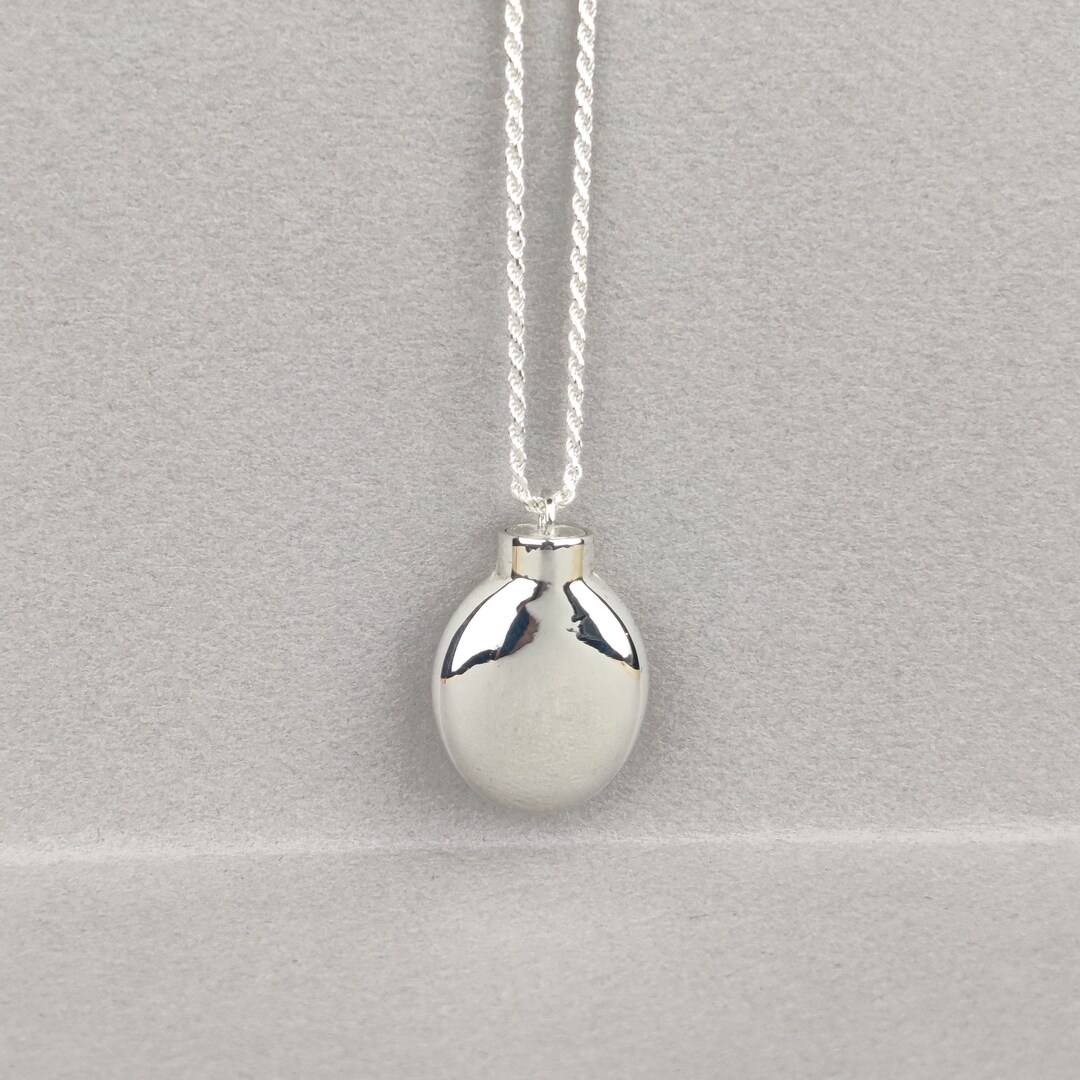 Nitro Pill Pendant Necklace, Polished Solid Sterling Silver, Waterproof ...