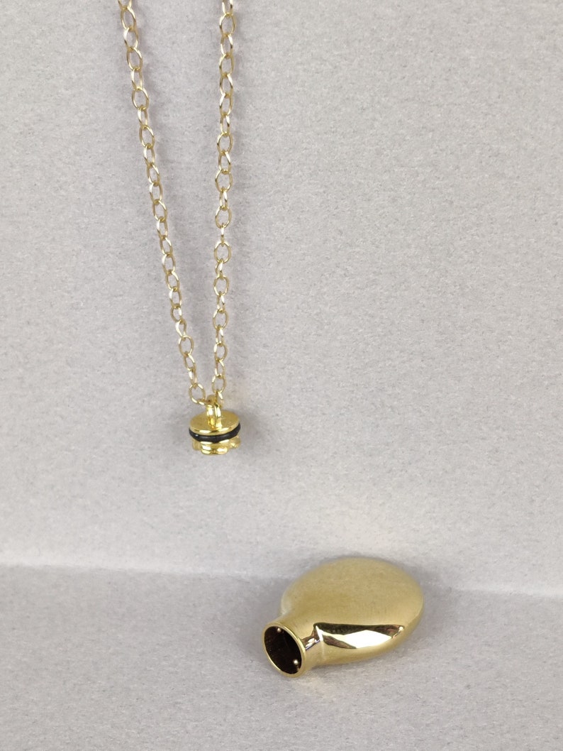 Nitro Pill Pendant Necklace, Polished 14K Gold Plated Brass, Waterproof ...