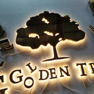 Metal Business Sign, 3D Metal Sign, Metal Logo Sign, Neon Logo Sign ...