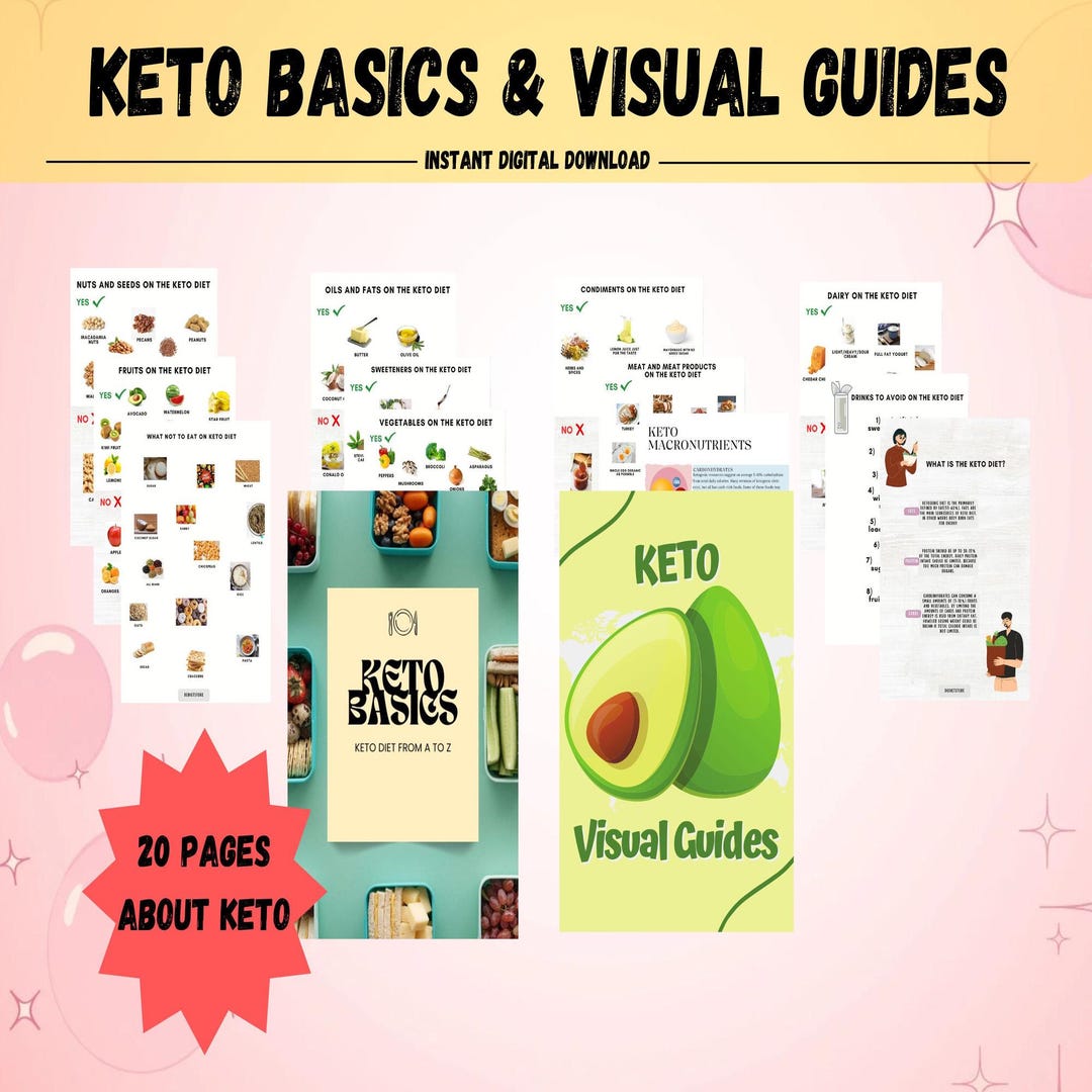 Keto Diet Visual Guides for Beginners, Keto Basics and Trackers, Weight ...