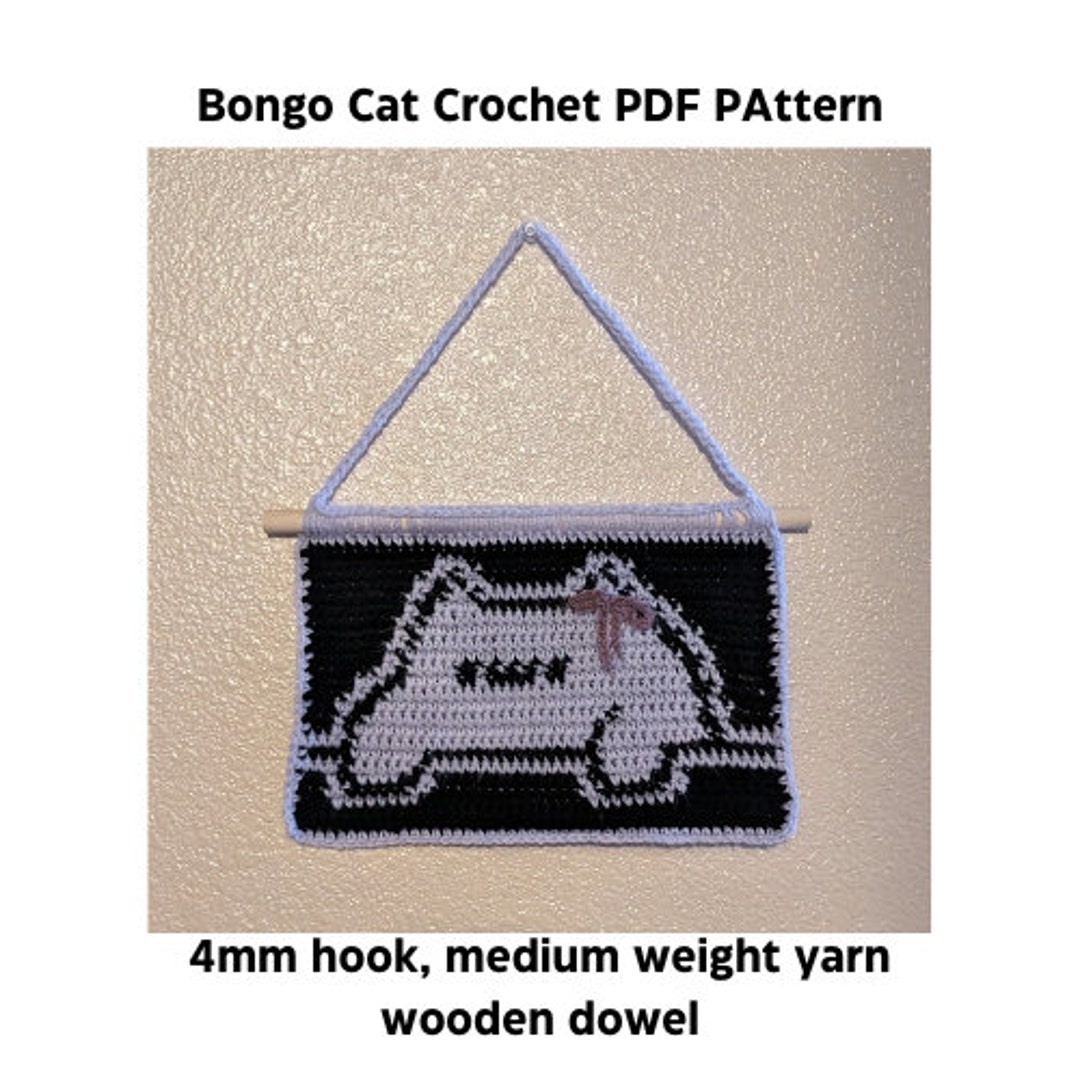PDF Bongo Cat Wall Decor Crochet Patten. PATTERN ONLY, Tapestry Crochet ...