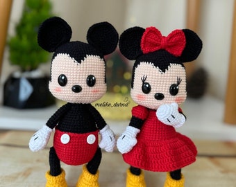 Mickey and Minnie Mouse English Pattern - Etsy