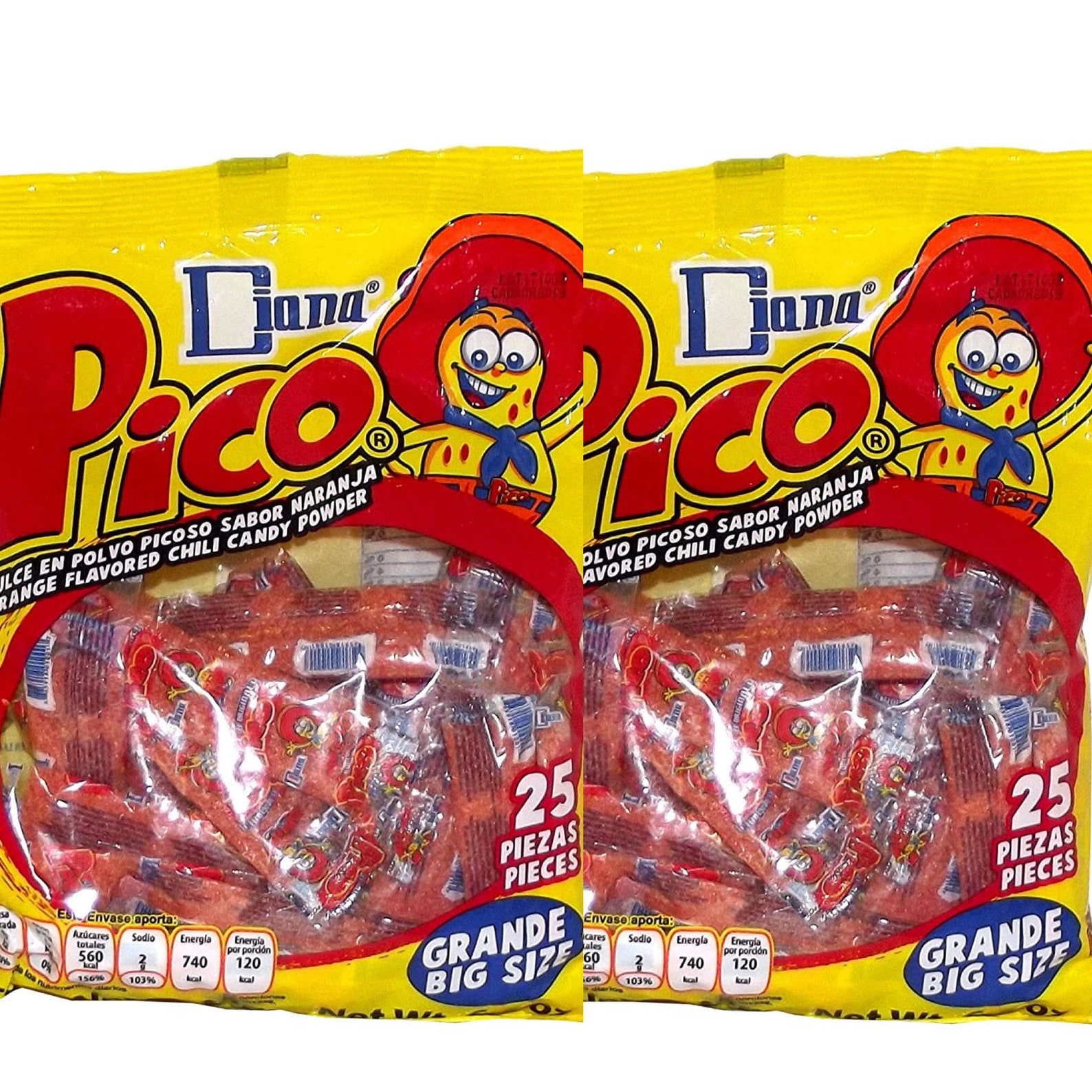 Mexican Candy Diana Pico Candy Powder 2 Bags 25 Pieces Each - Etsy