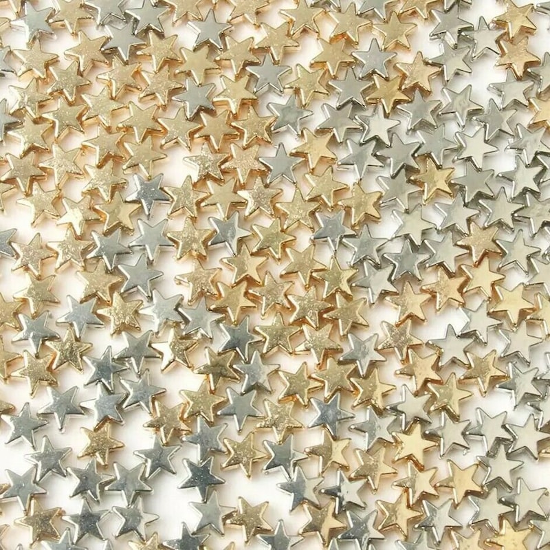 Silver Stars Small Beads - Etsy UK