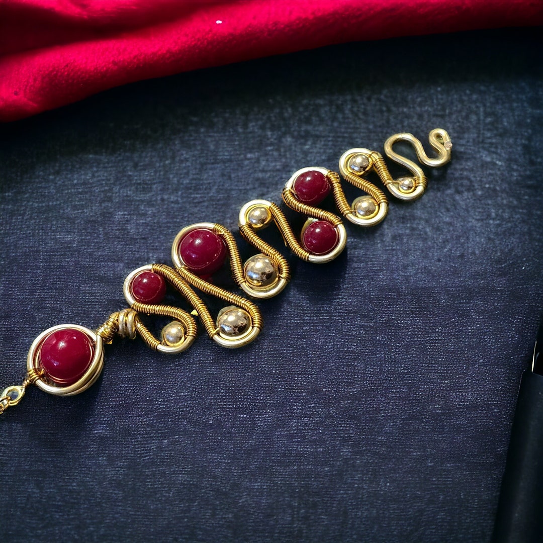 Unique Gold Pendant Necklace With Chain Gold Plated Copper Wire Wrapped ...