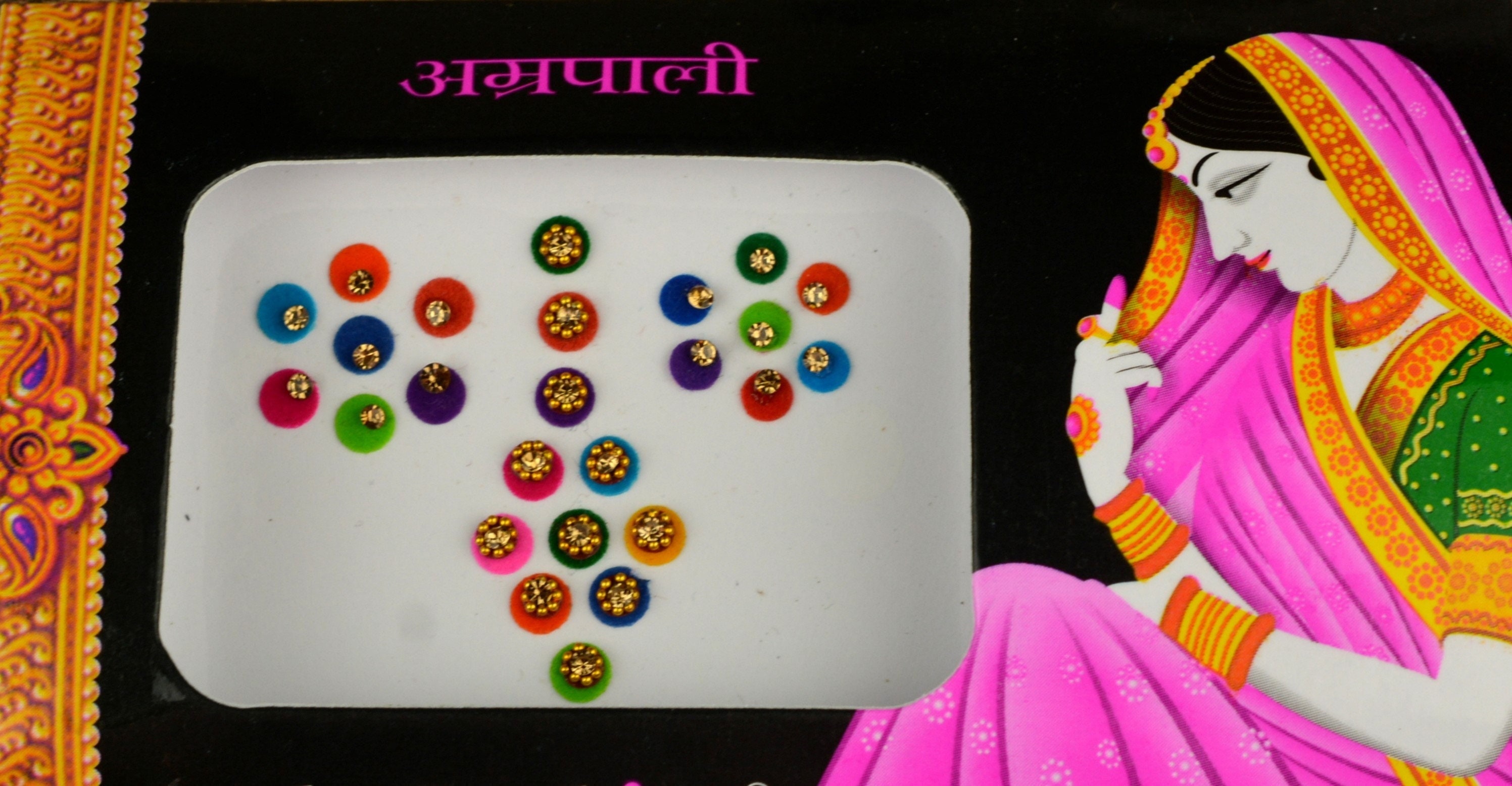 Multi Color Round Golden Bindis Art Deco Bindis Designer - Etsy