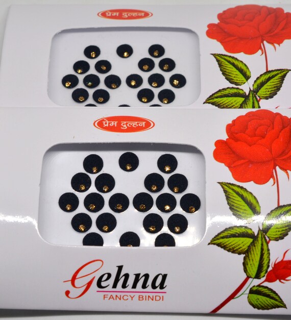 Black Color Round Bindis Makeup Bindis Art Deco Bindis Face | Etsy