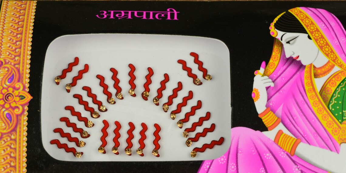 Maroon Color Snake Shape Bindis Art Deco Bindis Indian - Etsy