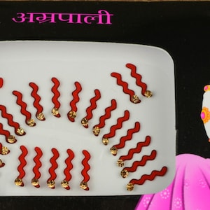 Maroon Color Snake Shape Bindis, Art Deco Bindis, Indian Bindis, Fancy ...