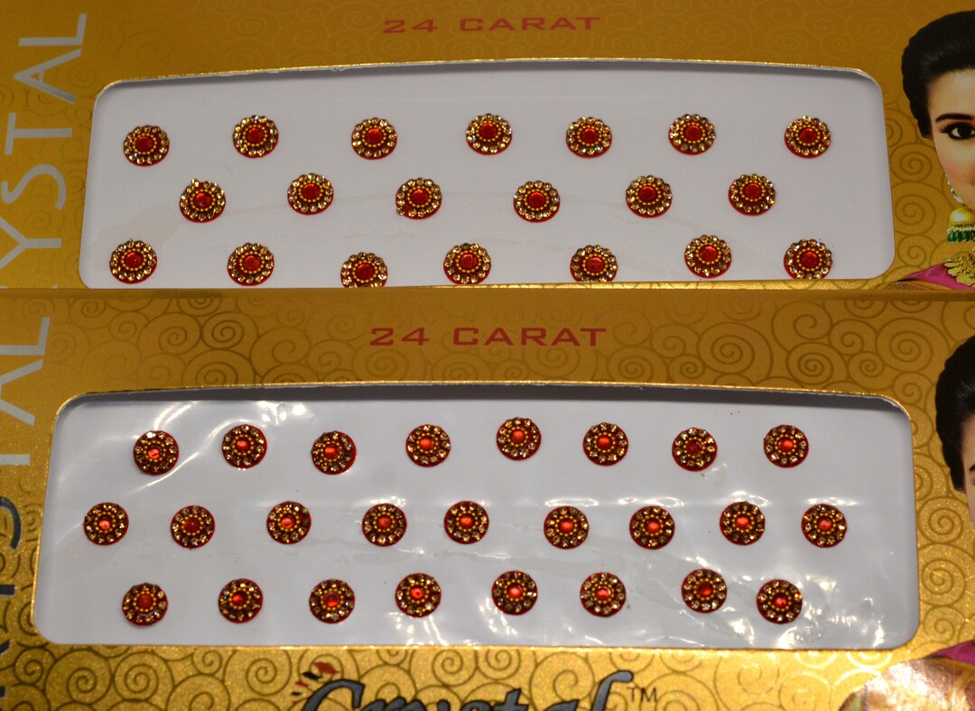 Premium Red Bridal Bindis, Red Stone Bindis, Bridal Makeup Bindis ...