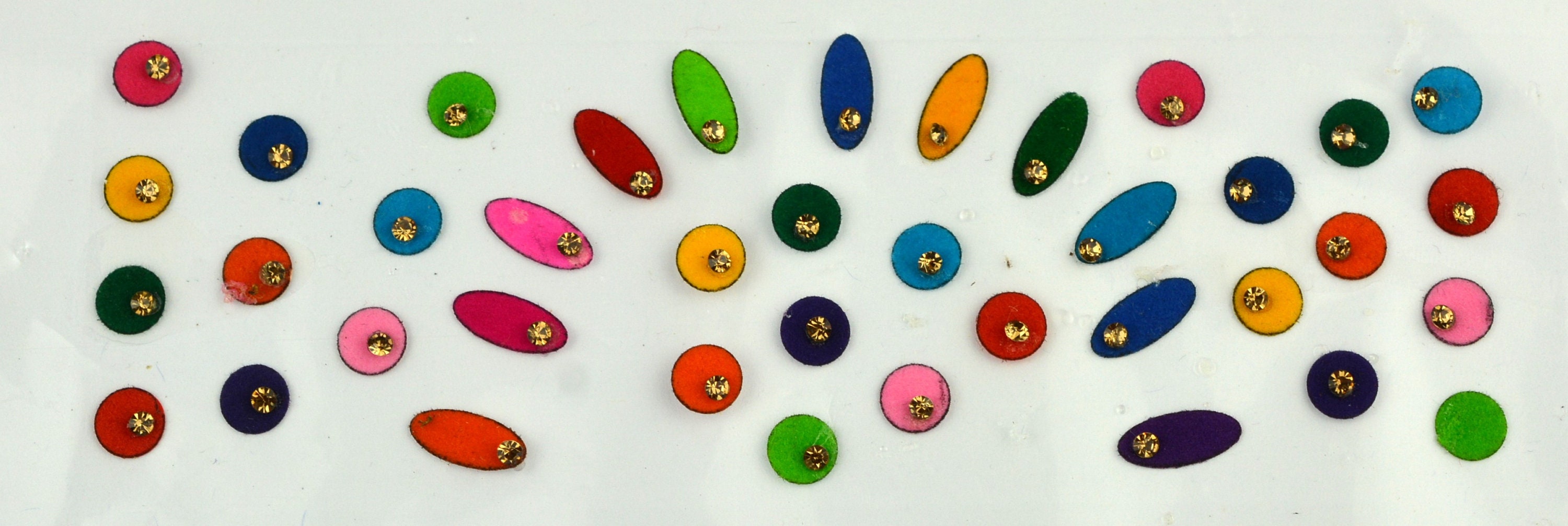 Multi Color Oval Shape Golden Bindis Wedding Bindis Bridal - Etsy