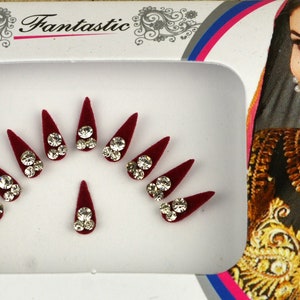 Red Color Teardrop Diamond Bindis, Makeup Bindis, Crystal Bindis, Face ...
