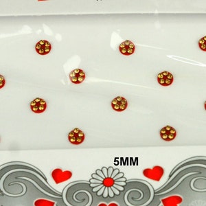 Premium Red Color Circle Gold Bindis, Wedding Bindis, Fancy Bindis ...