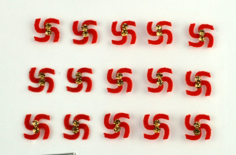 Traditional Swastik Shape Red Bindis, Wedding Bindis, Indian Bindis ...