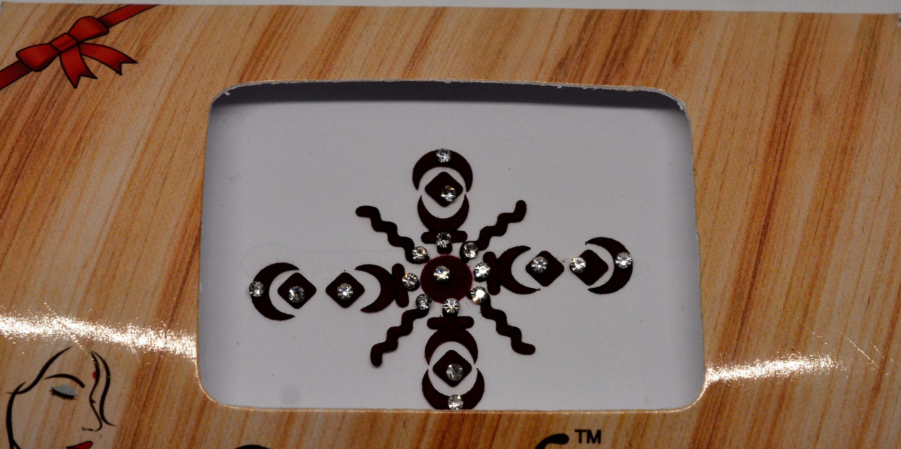 Maroon Crescent Moon Bindi ,belly Dance Bindis, Dark Maroon Diamond ...