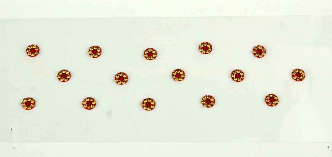 Premium Red Color Circle Gold Bindis Wedding Bindis Fancy - Etsy