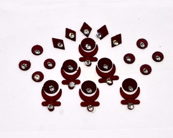 Crescent Moon Bindis Maroon Bindis belly Dance Bindis Fancy | Etsy