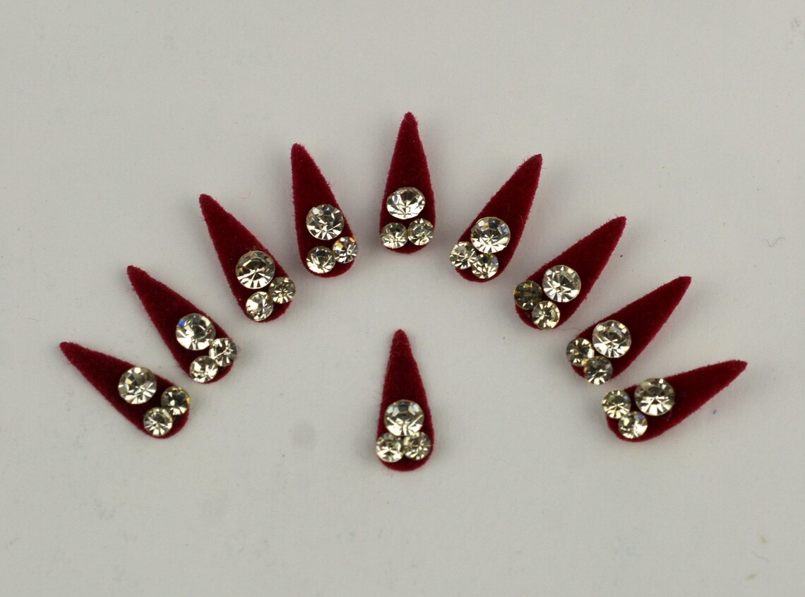 Red Color Teardrop Diamond Bindis, Makeup Bindis, Crystal Bindis, Face ...