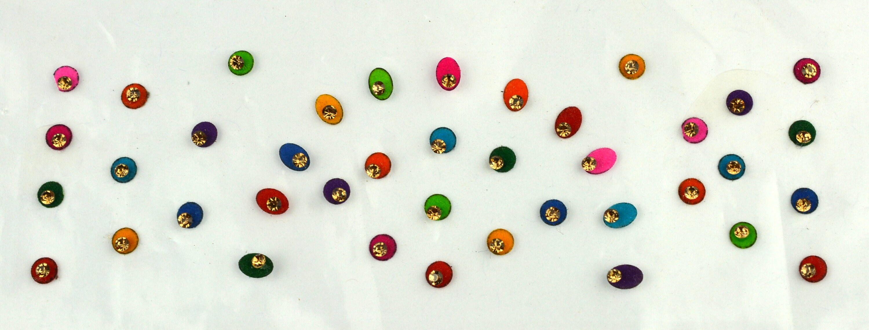 Multi Color Oval Shape Golden Bindis Wedding Bindis Bridal - Etsy