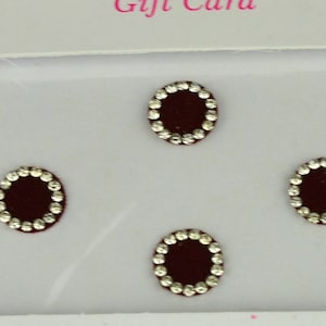 Maroon Color Circle Diamond Bindis, Wedding Bindis, Bridal Bindis, Face ...
